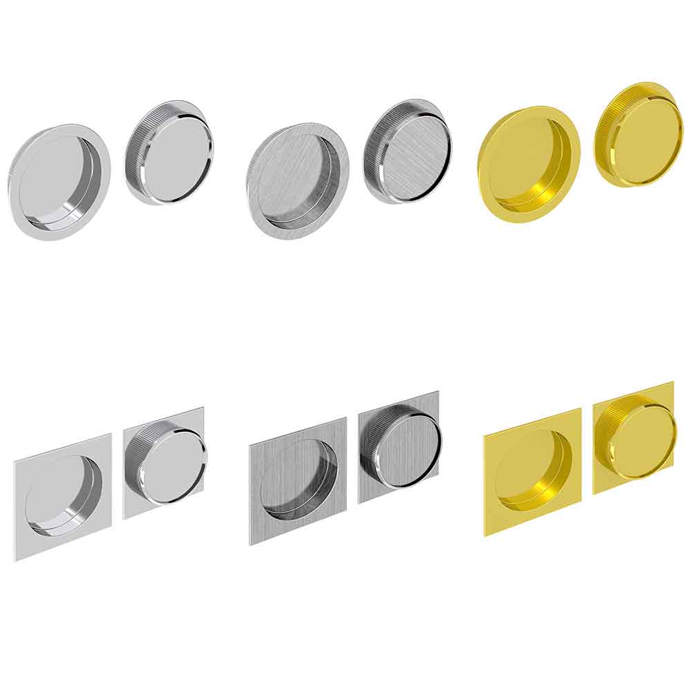 Set of 2 round or square flush pull handles - SLID'UP by MANTION