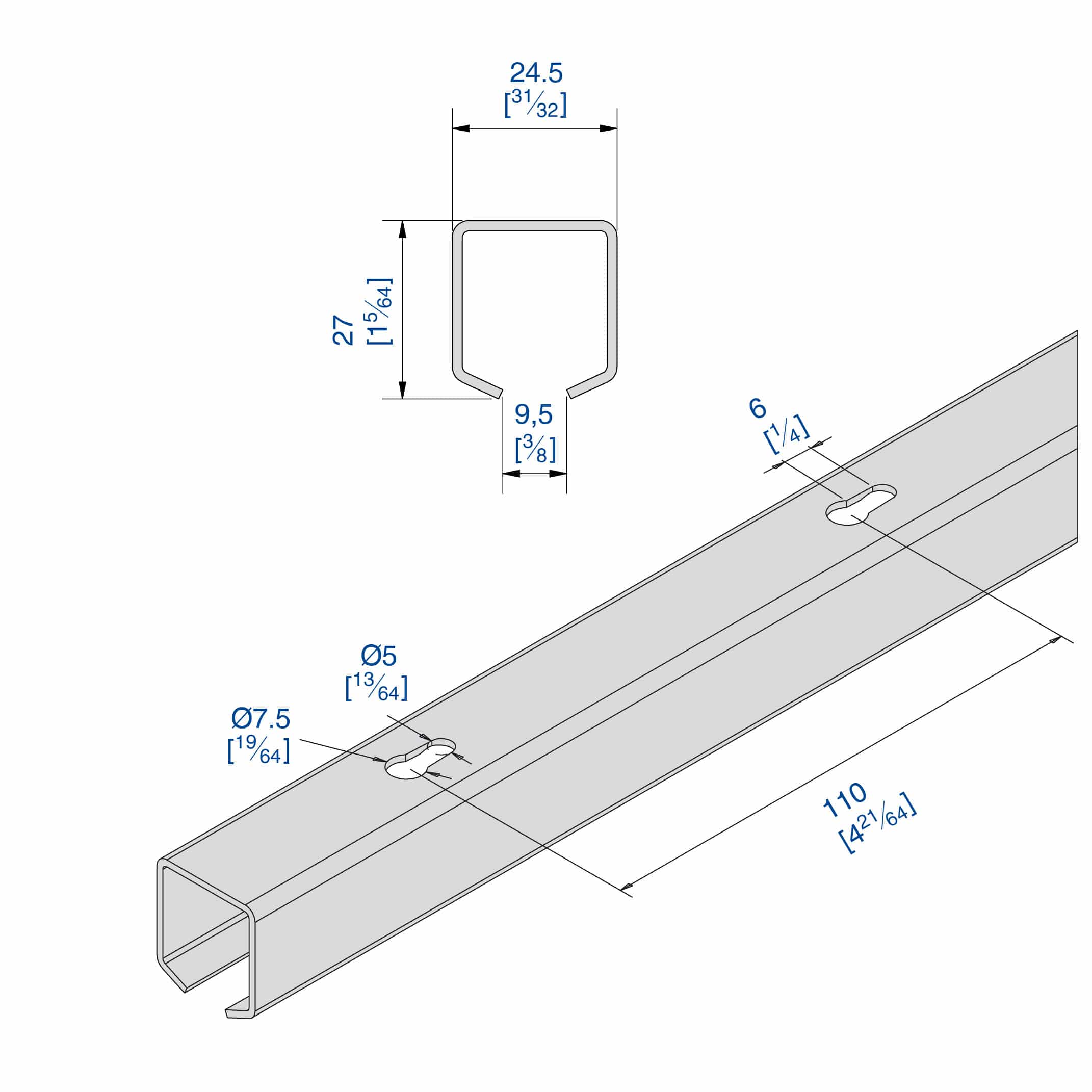 Galvanized steel track for sliding doors - SLID'UP 1200, 1300 by ...