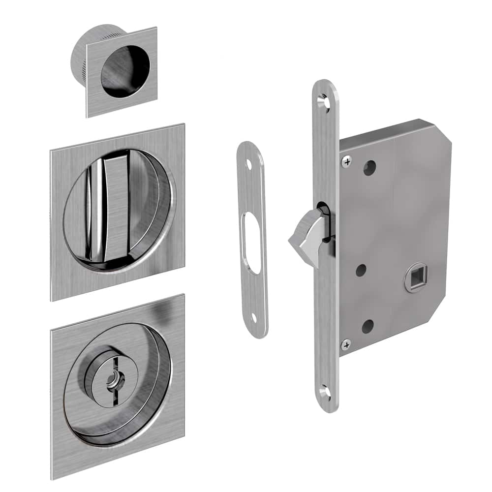 Mortise lock kit - Square handles with locking device - SLID'UP by MANTION