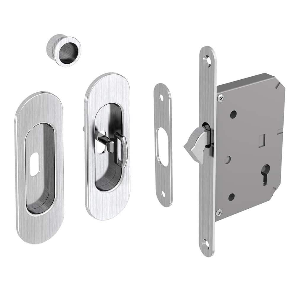Mortise lock kit - Oval handles with key - SLID'UP by MANTION Canada