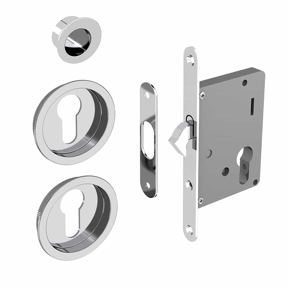 Mortise lock kit for Yale cylinder - Round handles - SLID'UP by MANTION USA