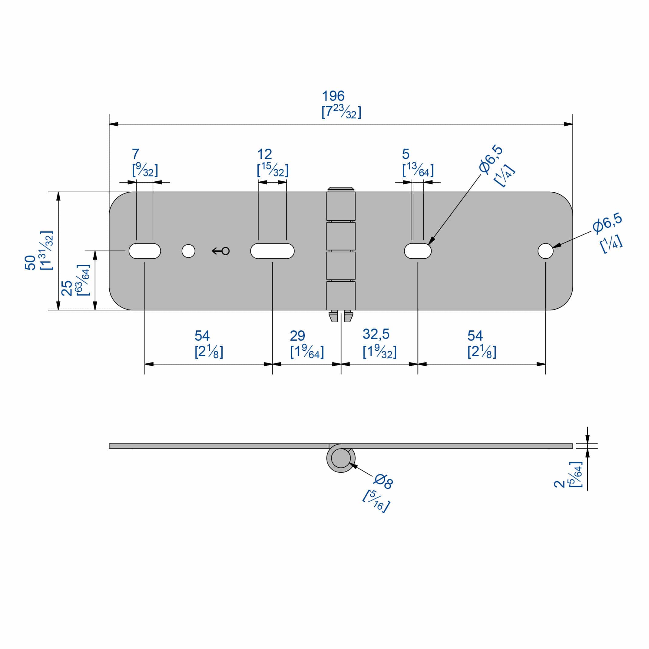 Galvanized Steel Hinge - 5/16" axle diameter - 4-1/2" height - Slid'up ...