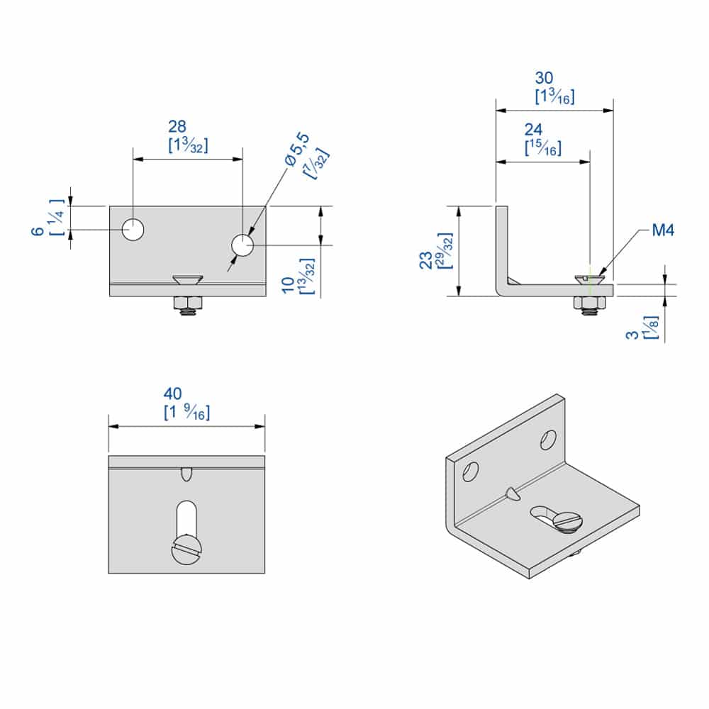 Wall mount bracket for sliding doors - SLID'UP 1100, 1200, 1300 by MANTION
