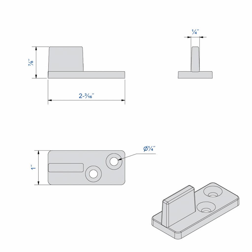 Polyamide bottom guide for sliding doors - SLID'UP by MANTION Canada